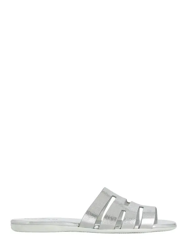 Hogan Flat Metallic Sandals - Silver