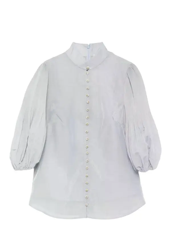 Zimmermann Buttoned Bishop-sleeved Blouse - Blue