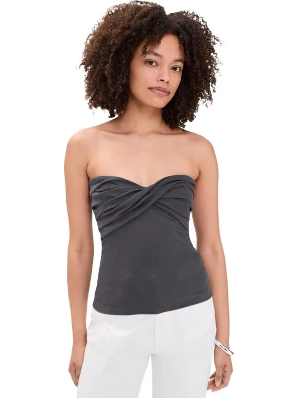 THE LINE BY K Izzy Tube Top - Deep Grey