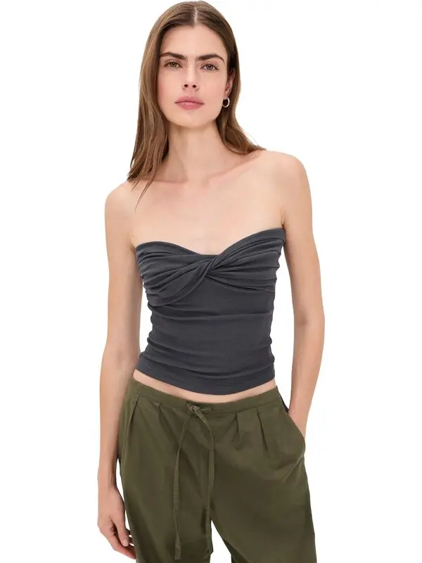 THE LINE BY K Izzy Tube Top - Deep Grey