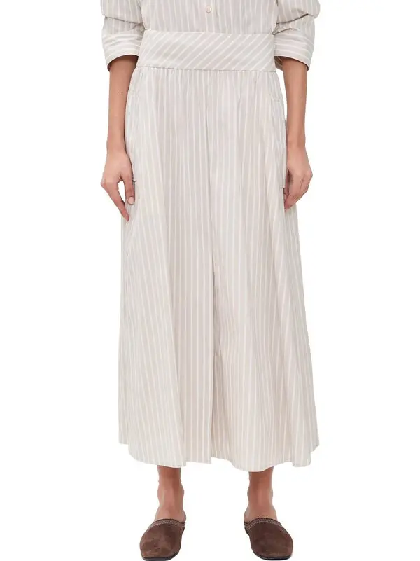 Theory A-line Striped Skirt - Sand Multi