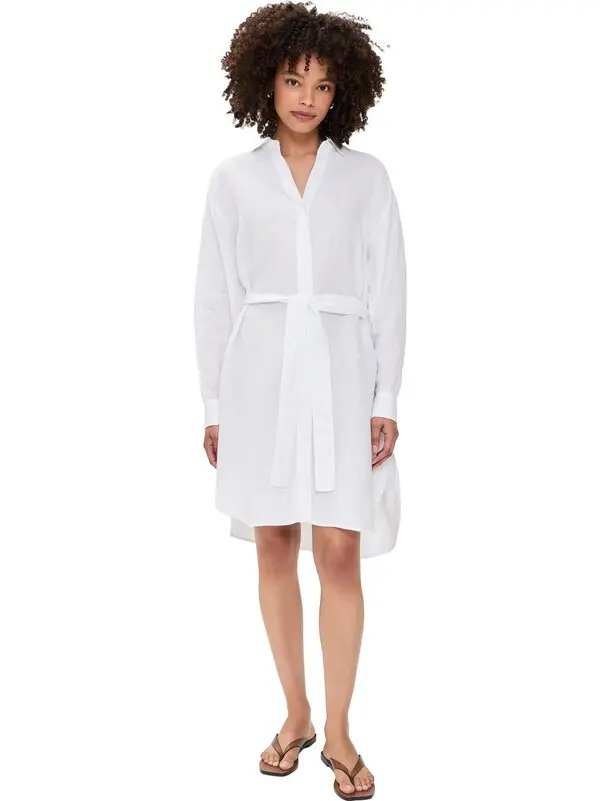 JAMES PERSE Stretch Linen Shirt Dress - White