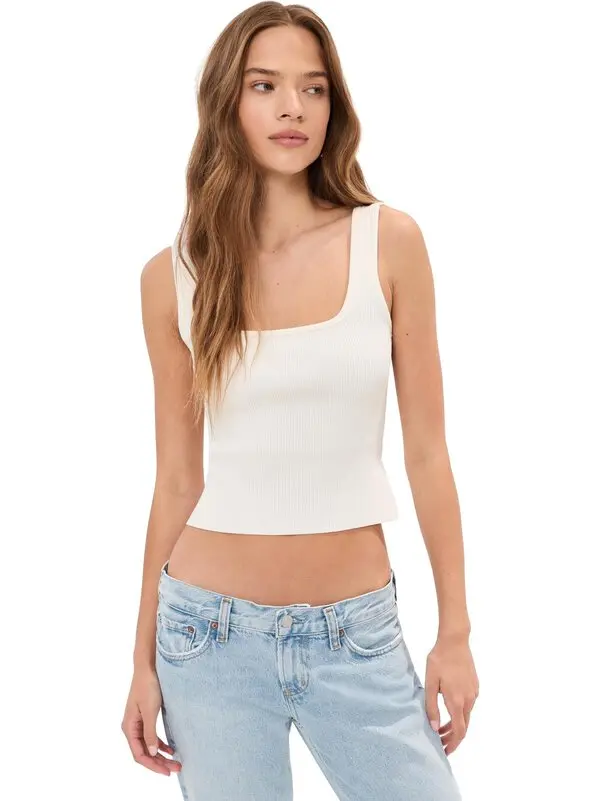 LE BOP Lucie Ringer Tank - White