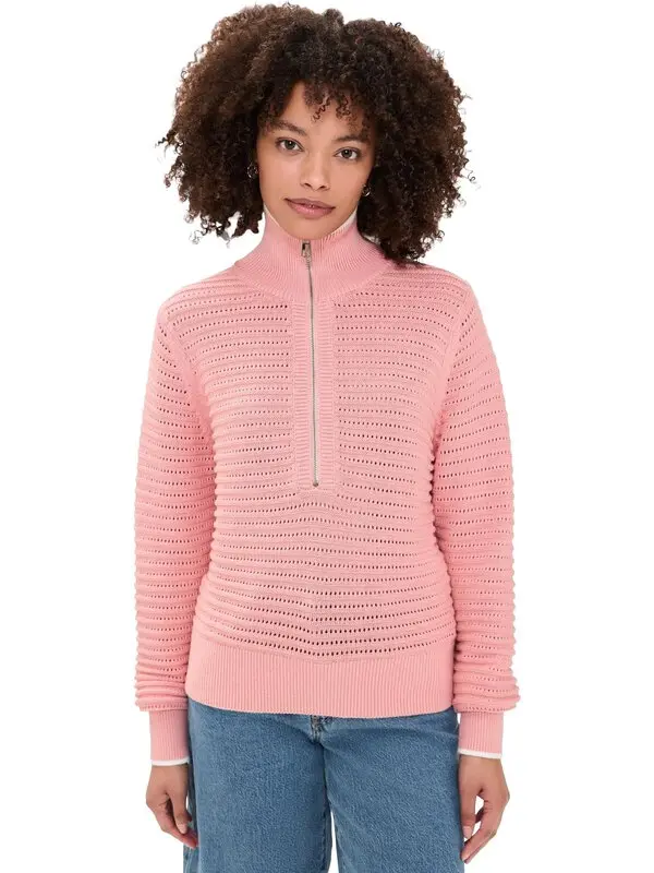 Varley Morwenna Half Zip Knit Pullover - Mellow Rose