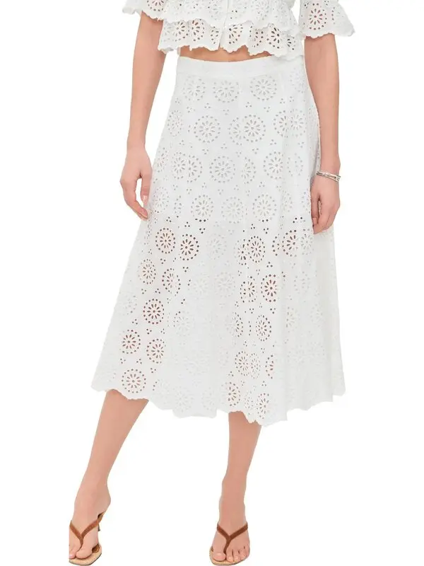 FRAME Eyelet Skirt - White