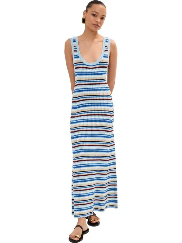 LE BOP Teller Stripe Knit Maxi Dress - Sky Multi Stripe