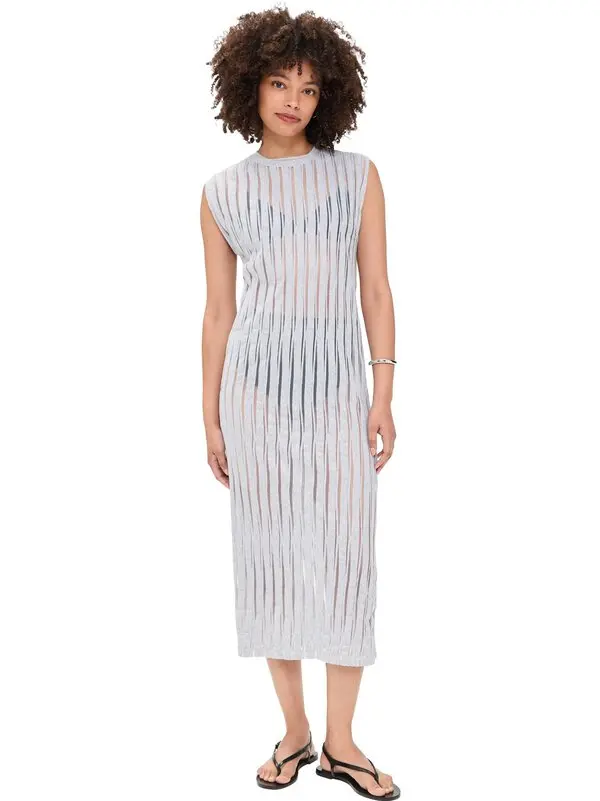 IRO PARIS Urielle Stripe Knit Midi Dress - Steel Jersey