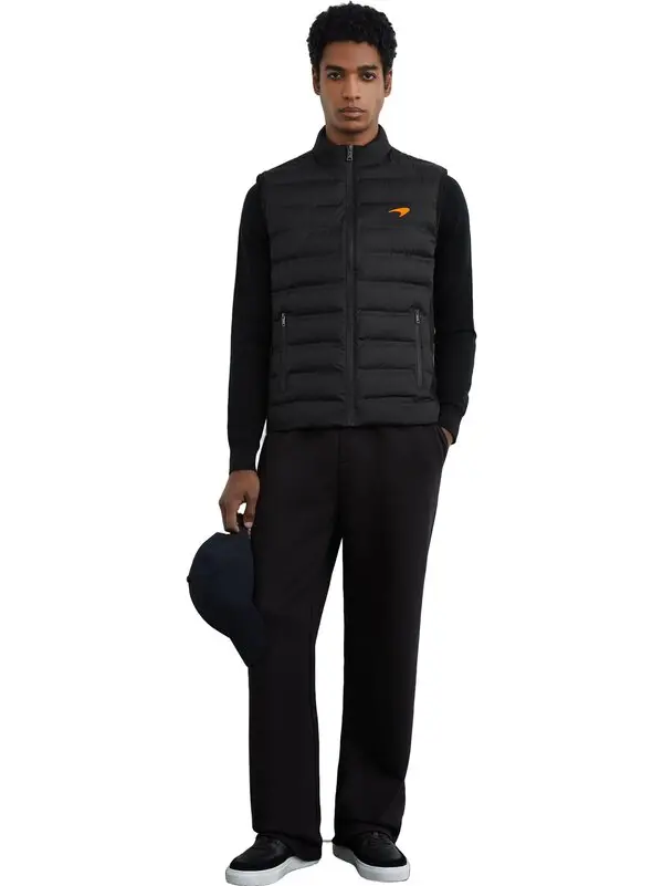 REISS Racing Hybrid Quilted Gilet - Black