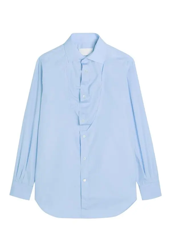 MAISON MARGIELA Panelled Cotton-poplin Shirt - Light Blue