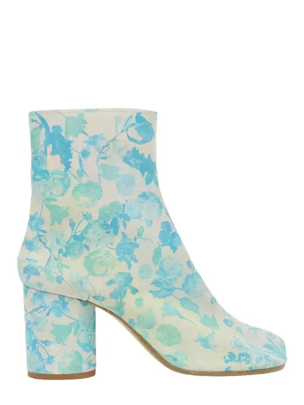 MAISON MARGIELA Floral-print Tabi Boots - Blue