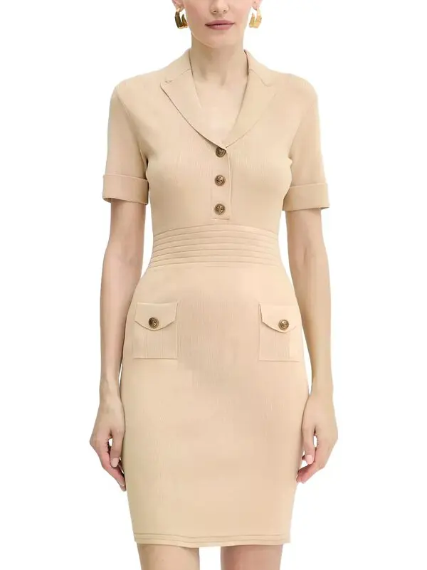 Guess Button Pocket Mini Dress - Neutrals