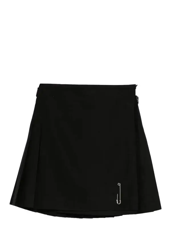 Le Kilt Safety-pin Pleated Mini Skirt - Black