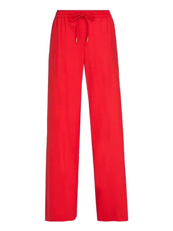 Zimmermann Wool-blend Twill Wide-leg Pants - Red