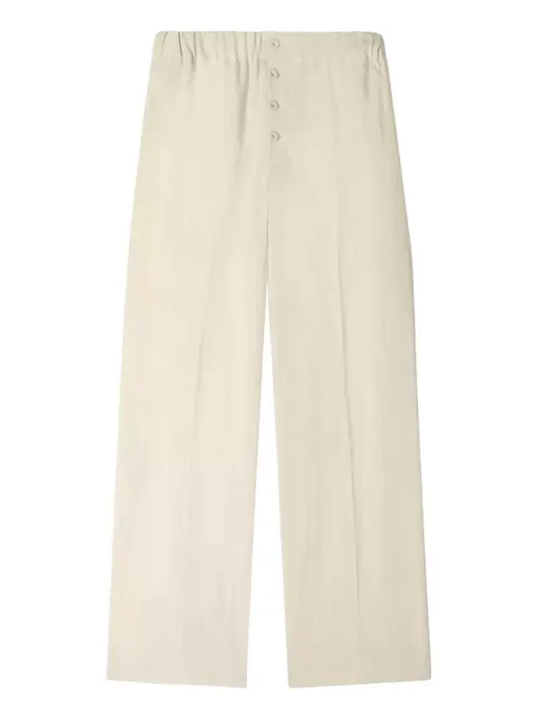 Sandro Elastic-waistband Wide Leg Trousers - Neutrals