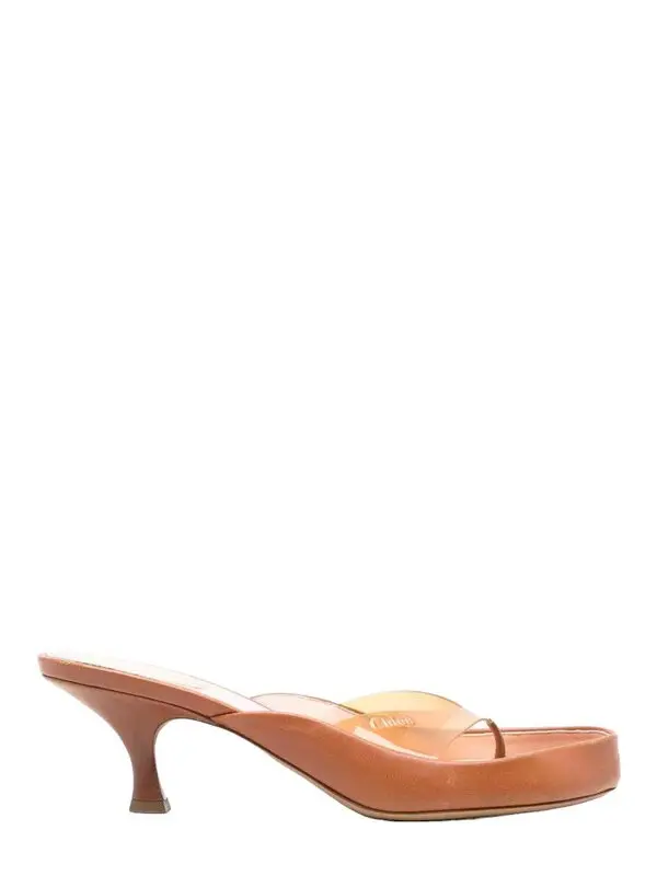 Chloé Transparent-strap Heeled Sandals - Brown