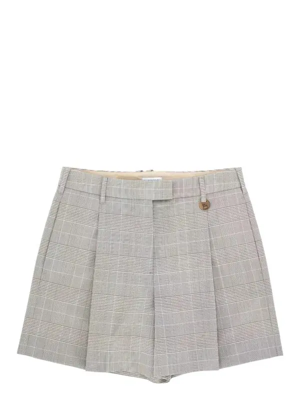 Burberry Checked Pleated Shorts - White
