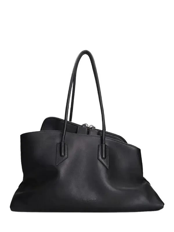 Attico La Passeggiata Leather Tote Bag - Black