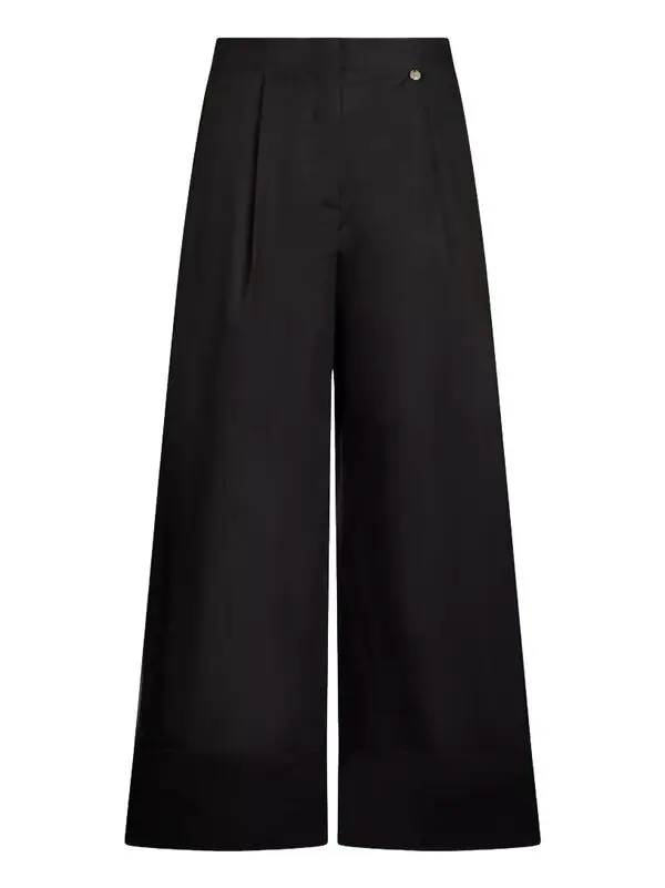 Liu Jo Flared Pleated Trousers - Black