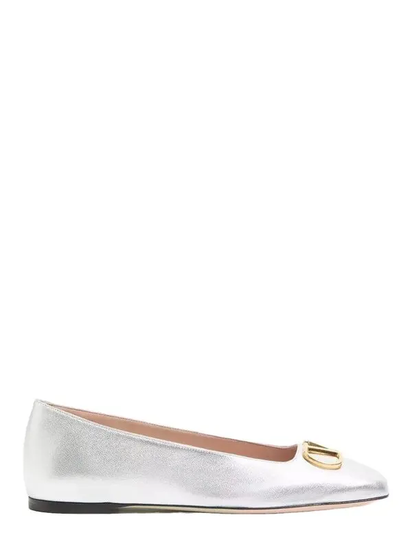 Valentino Garavani Logo Ballet Flats - Silver
