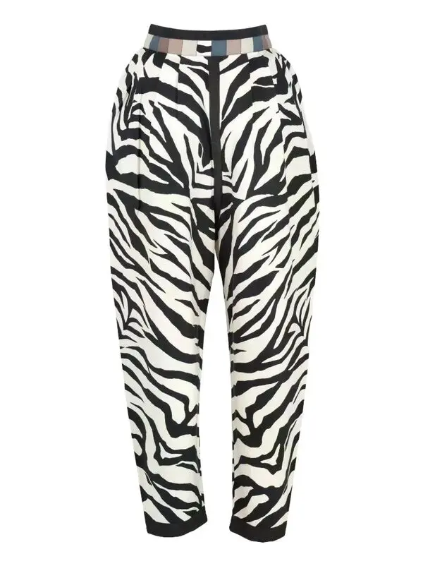 Versace Zebra-print Trousers - White