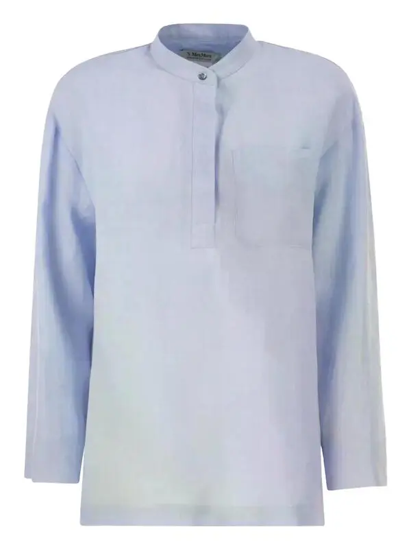 Max Mara Patch-pocket Linen Shirt - Blue
