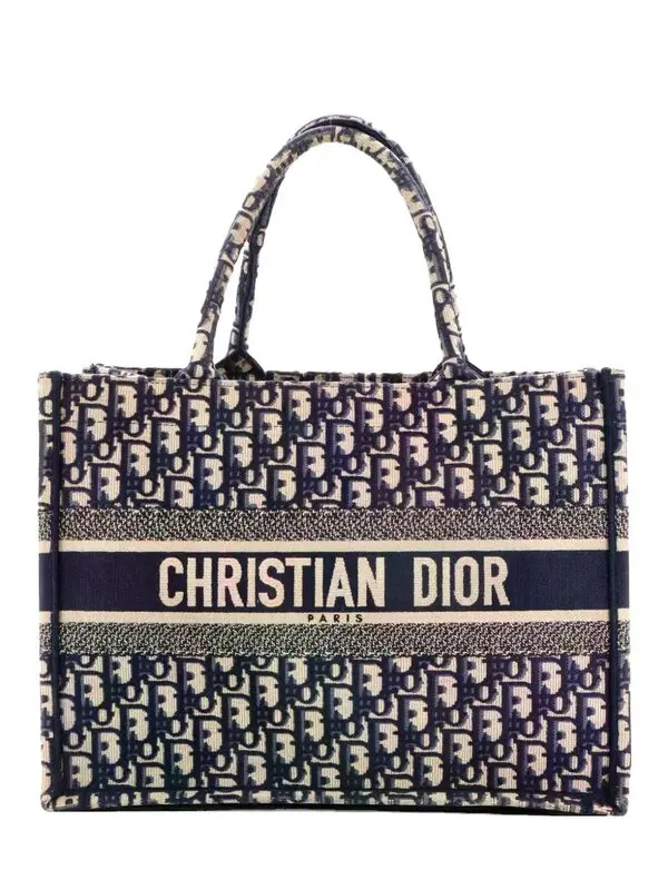 Dior Book Oblique Canvas Medium Tote Bag - Blue