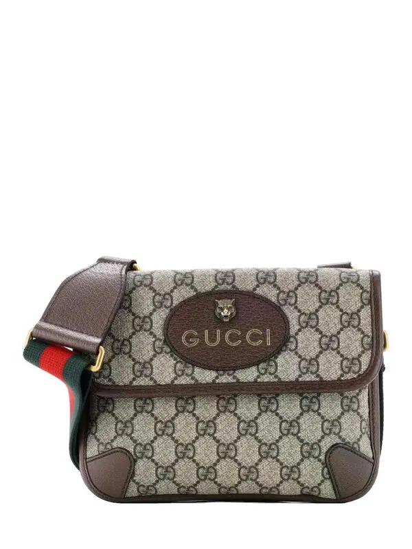 Gucci Neo Vintage Flap Messenger Gg Coated Canvas Small - Brown
