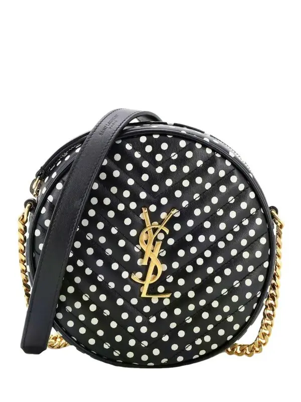 Saint Laurent Vinyle Round Camera Crossbody Bag - Black