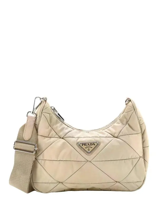 Prada Re-edition Quilted Tessuto Small Crossbody Bag - Neutrals
