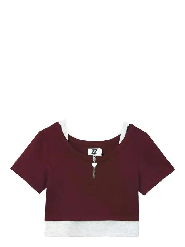 Izzue Zipped T-shirt - Red