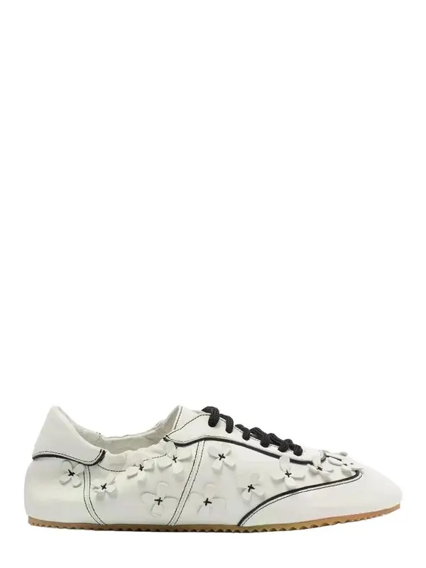SCAROSSO Riley Flowers Round-toe Sneakers - White