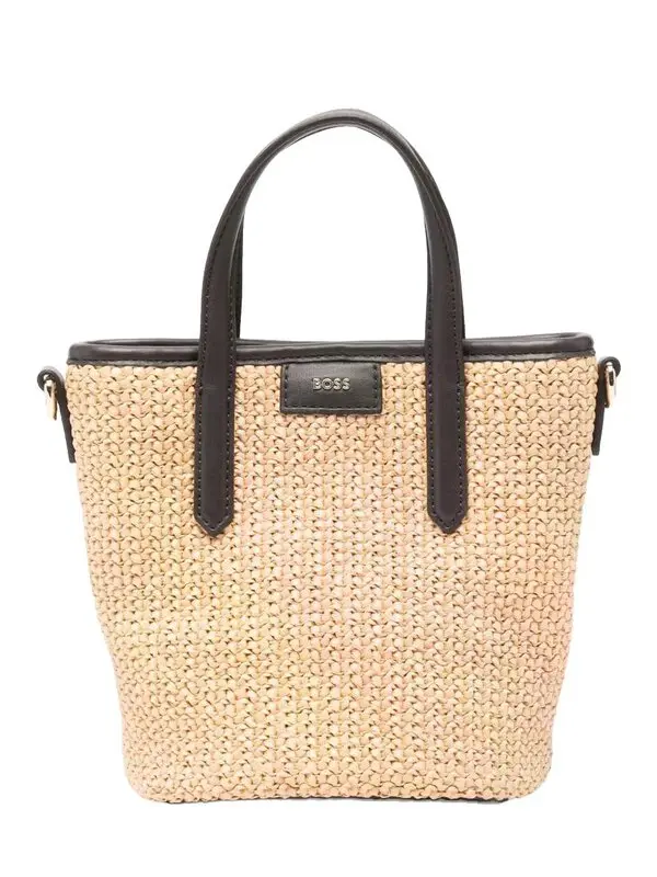 BOSS Mini Jala Woven Bucket Bag - Neutrals