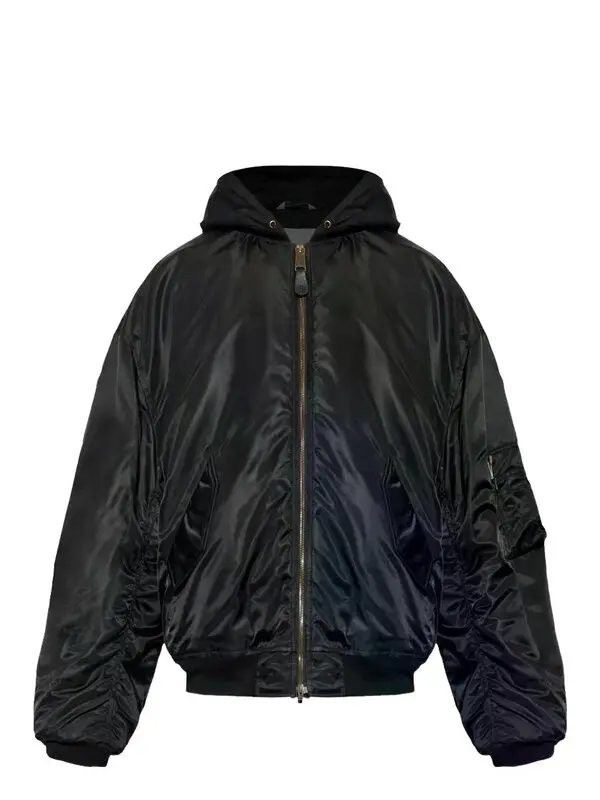 Balenciaga Hooded Bomber Jacket - Black