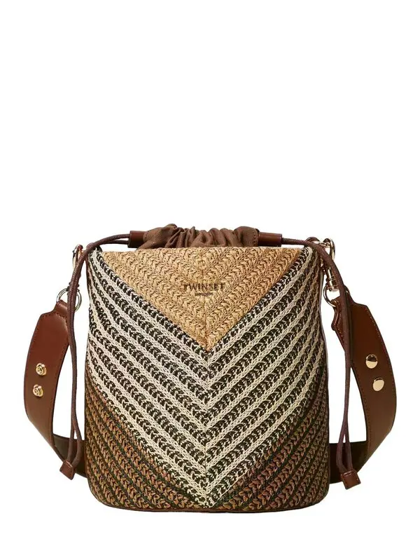 TWINSET Patterned Bucket Bag - Brown