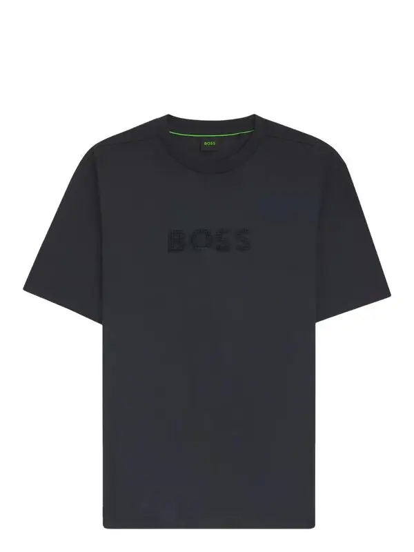 BOSS Textured-logo T-shirt - Blue