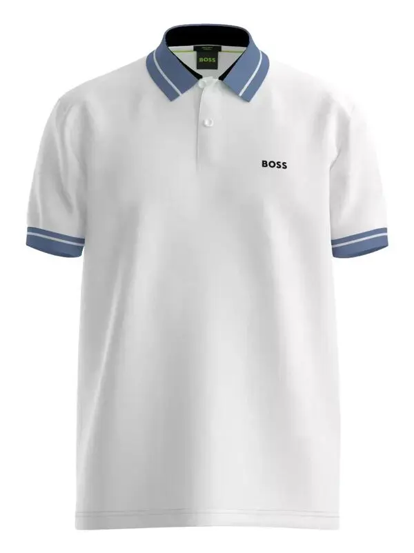 BOSS Stripe-detail Polo Shirt - White