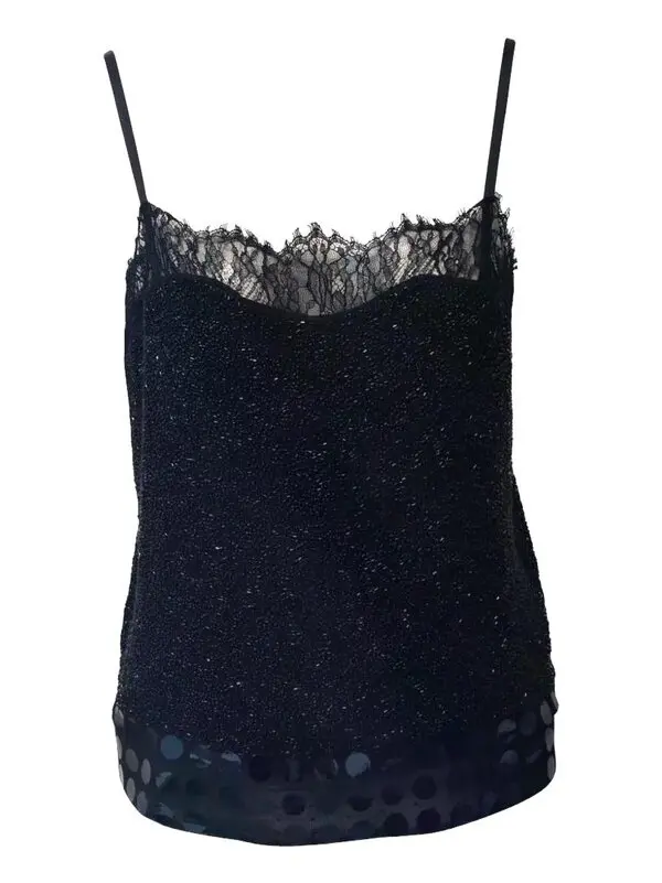 Diane Von Furstenberg Lace Shimmer Top - Black
