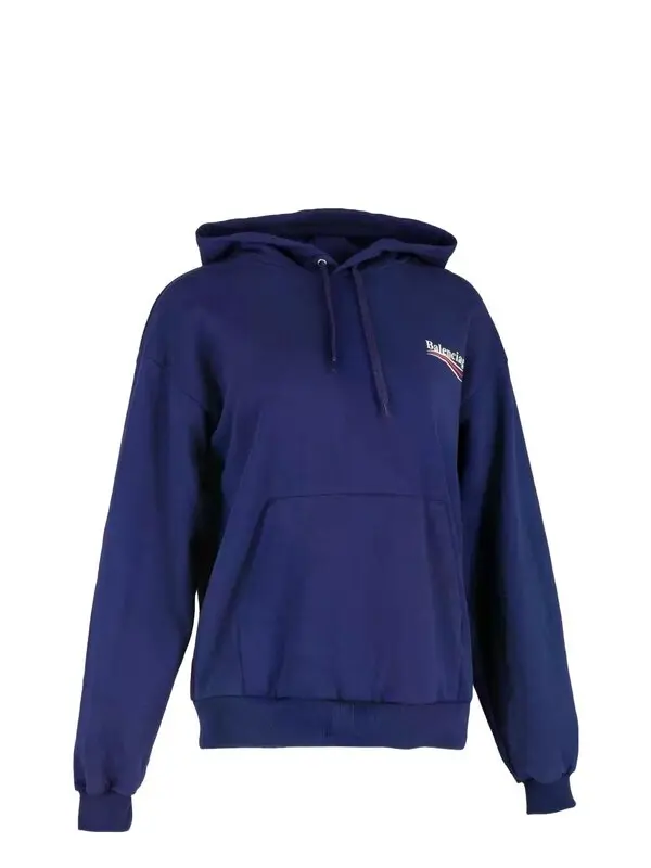 Balenciaga Kangaroo-pocket Hoodie - Blue