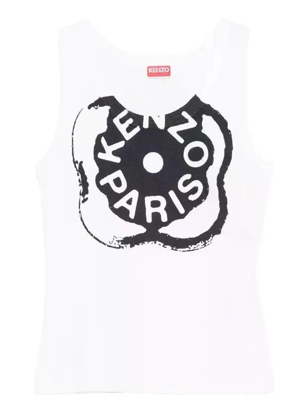 Kenzo Graphic Print Vest Top - White