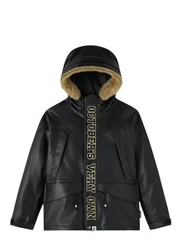 OVO X Bape Faux Leather Snowboard Jacket - Black