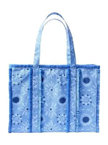Roller Rabbit X Target Star Medallion Fringe Canvas Tote Bag - Blue