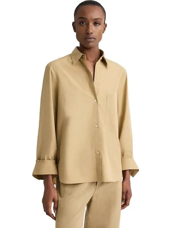 TWP Next Morning Shirt In Superfine Cotton Shirting - Kelp