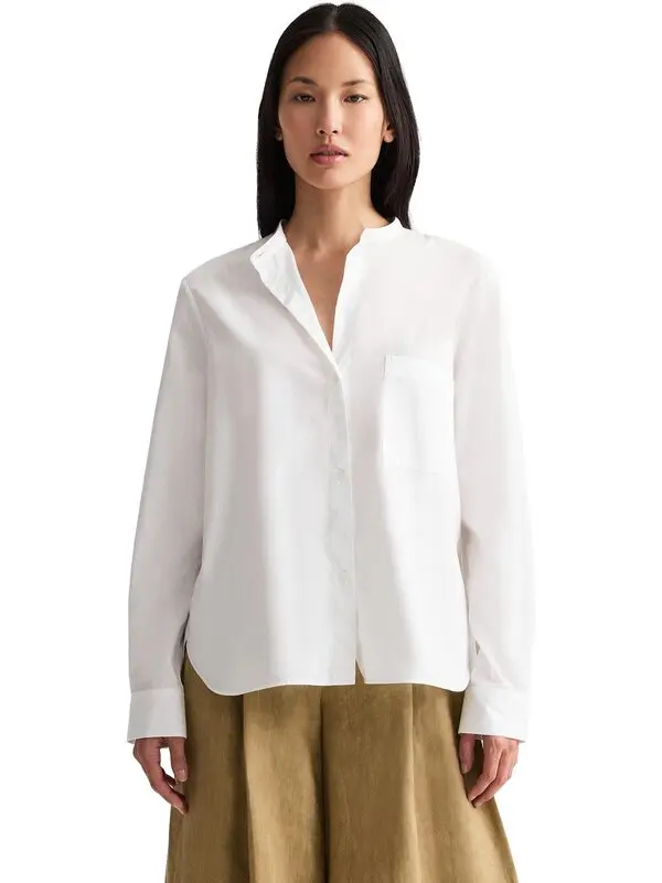 TWP Tied Down Shirt In Superfine Cotton Shirting - White