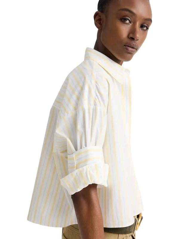 TWP Next Ex Yarn-dyed Striped Shirt - Ivory / Yellow / Blue
