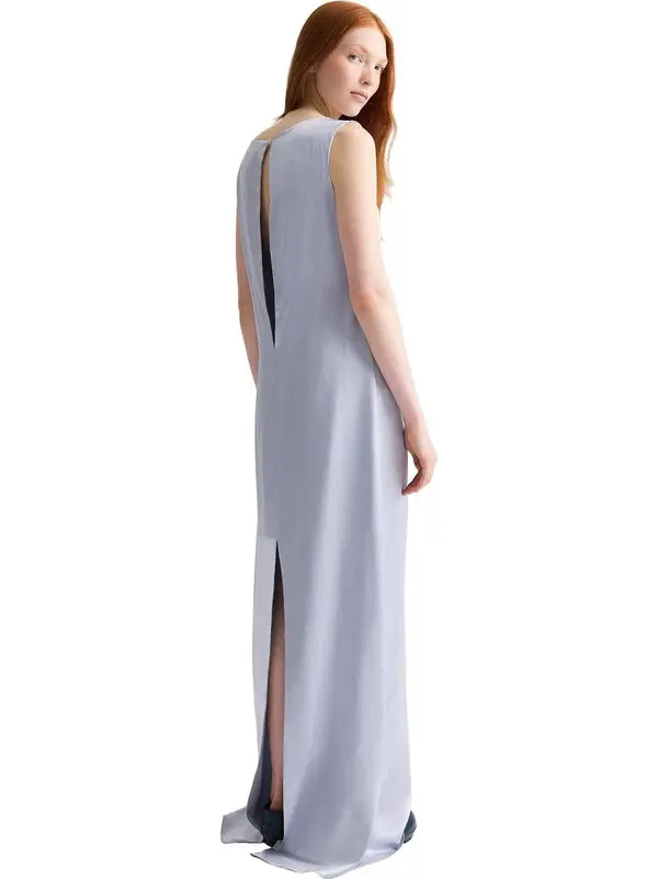 TWP Simple Twist Of Fate Crepe Back Satin Maxi Dress - Halogen Blue