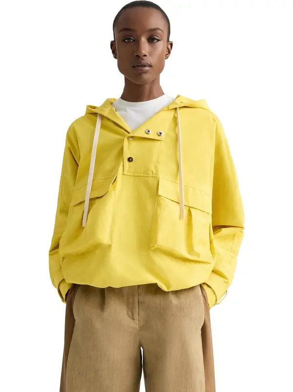 TWP Rain Check Water-repellent Twill Hoodie - Yellow