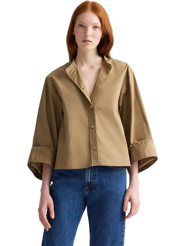 TWP The Beau Shirt In Cotton Shirting - Ermine