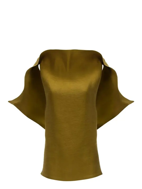 Magda Butrym Sculpted Silk Top - Green