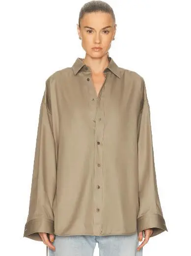 Balenciaga Lace Up Shirt - Sand Beige