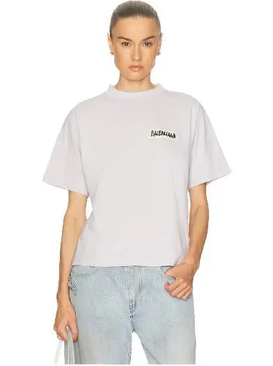 Balenciaga Medium Fit T-shirt - Dirty White